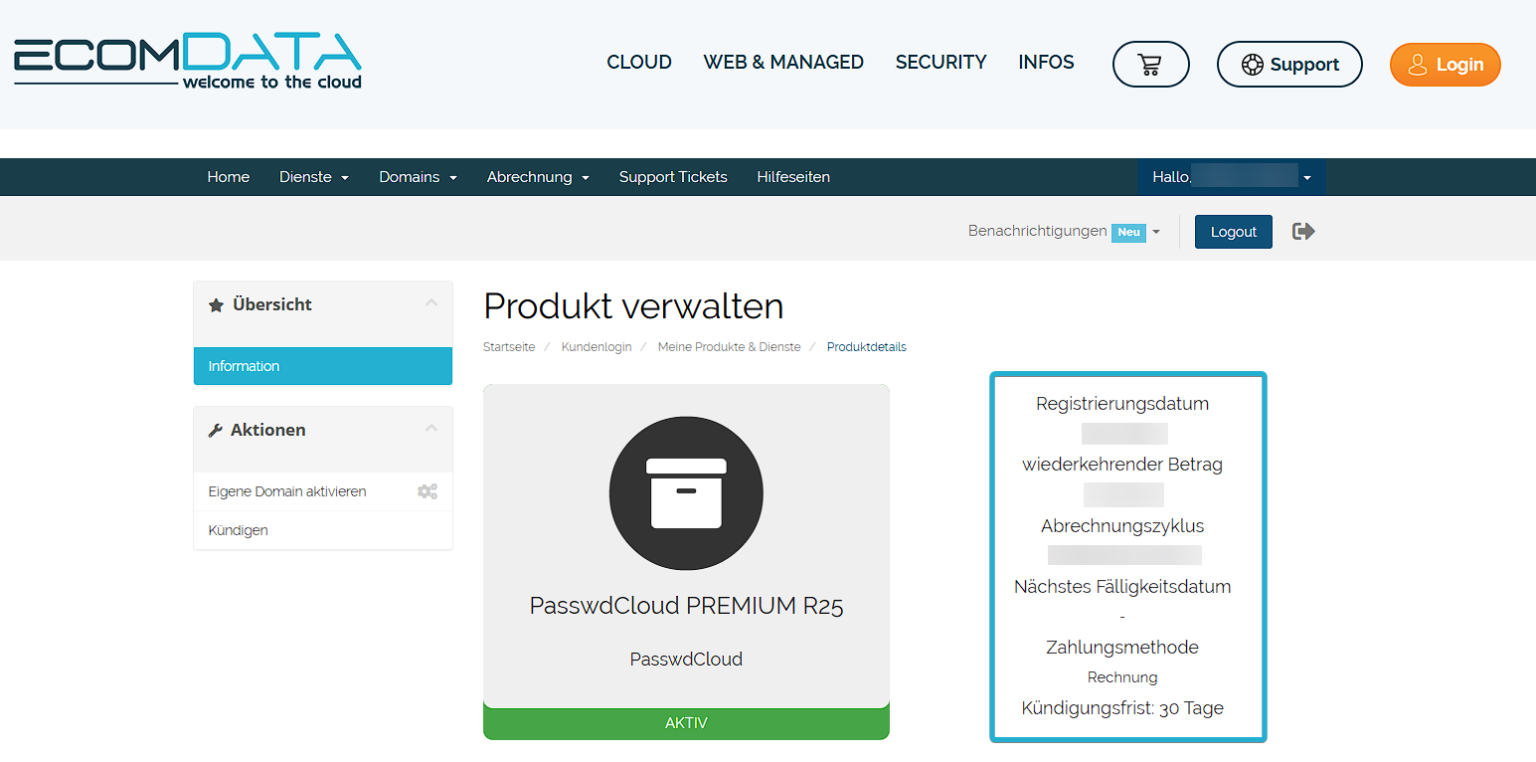 PasswdCloud – Produktdetails anzeigen – support.ecomdata.de – die Hilfe Seite von ecomDATA